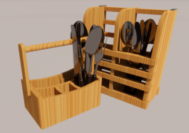 Cutlery Storage Box Knife Holder Kitchen Container revit family ...