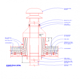 CAD 2D chimenea de la caldera Detalle - CADBlocksfree | Thousands of ...