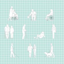 People with disability | Thousands of free AutoCAD drawings