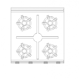 4 burner oven range CAD block - CADblocksfree | Thousands of free ...
