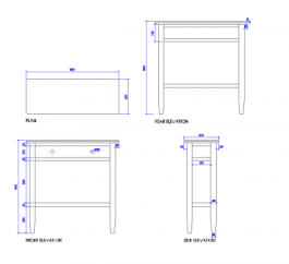 Console table dwg | Thousands of free CAD blocks