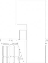 1933mm Wide Mini Bar Counter with Wine Shelves and Three Bar Stools ...