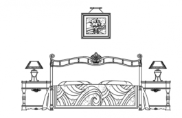 furniture bedroom bed double elevation dwg | Thousands of free CAD blocks