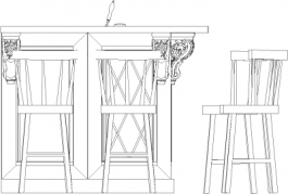 2098mm Wide Wooden Bar Counter with Faucet and Drawers Left Side ...