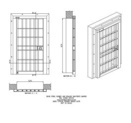 Typical Prison Grille Gate | Thousands of free CAD blocks