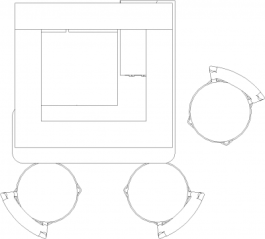 3.72sqm Mini Bar Counter with Wine Shelves and Three Bar Stools Plan ...
