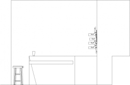 4066 Length L Shape Bar Counter with Four Bar Stools Right Side ...
