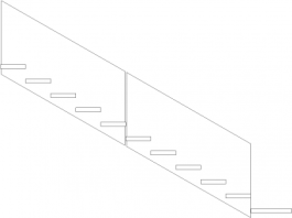 4620mm Wide Wooden Threads Stairs Left Side Elevation dwg Drawing ...