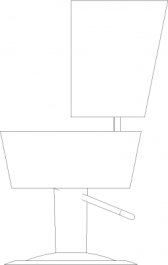 503mm Width Circular Upholstered Bench Right Elevation dwg Drawing ...