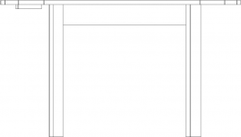 720mm Height Wooden Center Table Front Elevation dwg Drawing ...