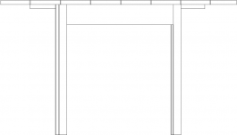 720mm Height Wooden Center Table Right Side Elevation dwg Drawing ...