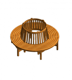 Bench 3D de Revit Modelo Circular Árbol - CADBlocksfree | Thousands of ...