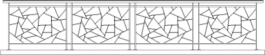 829mm Height Triangular Pattern Railing Rear Elevation dwg Drawing ...