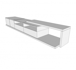 Modular TV unit blanco Sketchup modelo - CADblocksfree | Thousands of ...