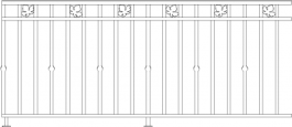 978mm Height Curvy Wood Railing Front Elevation dwg Drawing | Thousands ...