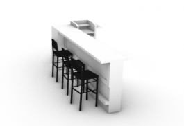 Bistro Bar table designed with a modern look rhino model .3dm ...