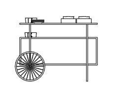 Disegno di elevazione.dwg del carrello di cibo | Thousands of free CAD ...