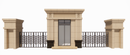 Gate with column sketchup model | Thousands of free CAD blocks