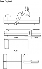 Duet Daybed DWG Drawing | Thousands of free CAD blocks