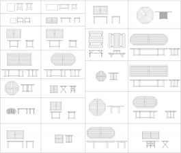 Garden tables CAD blocks dwg - CADblocksfree | Thousands of free CAD blocks
