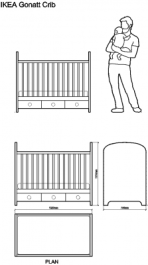 AutoCAD download IKEA Gonatt Crib DWG Drawing | Thousands of free CAD ...