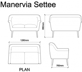 Manervia Settee DWG Drawing | Thousands of free AutoCAD drawings
