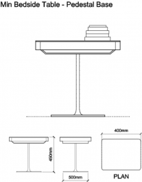 Min-Bedside Table - Pedestal Base DWG Drawing | Thousands of free ...