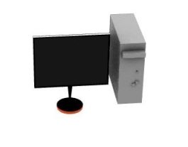 modern desktop with CPU unit 3d model .3dm format | Thousands of free ...