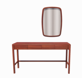 Wooden make-up table with hanging mirror revit family | Thousands of ...
