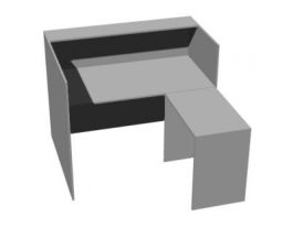 L shaped reception desk 3d model .3dm format | Thousands of free ...
