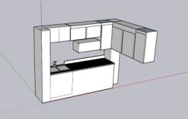 modern L shaped designed restaurant kitchen 3d model .skp format ...