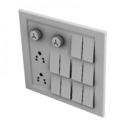 Switch board with two regulator's and two plug points 3d model .3dm ...