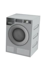 modern white washing machine with front opening 3d model .3dm format ...