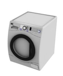 modern white washing machine with front opening 3d model .3dm format ...