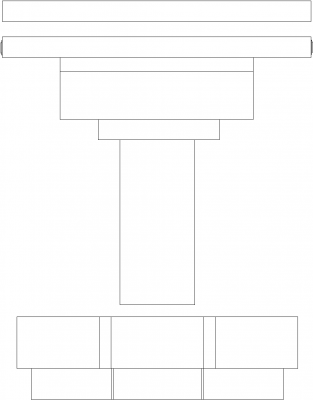 1028mm Height Operating Table Front Elevation dwg Drawing | Thousands ...