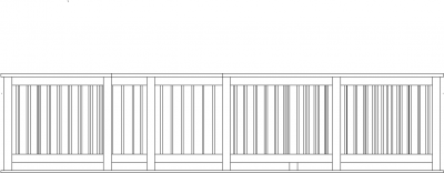 1092mm Height Horizontal Wired Railing Front Elevation dwg Drawing ...