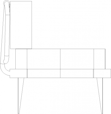 1097mm Height Rattan Made Sofa Chair with 150mm Cotton Left Elevation ...