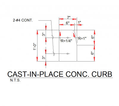 Cast In Place Concrete Curb Details Blocks Or Poured Concrete On Top