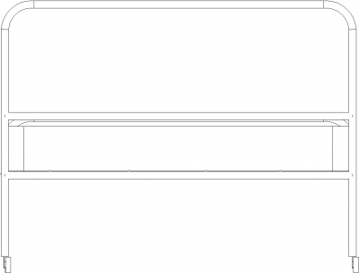 1214mm Wide Ward Hospital Bed Left Side Elevation dwg Drawing ...