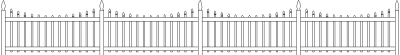 1230mm Height Metal Fence with Horizontal Pattern Rear Elevation dwg ...