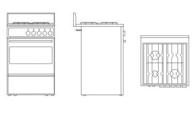 Free CAD block of a cooker - cadblocksfree | Thousands of free CAD blocks