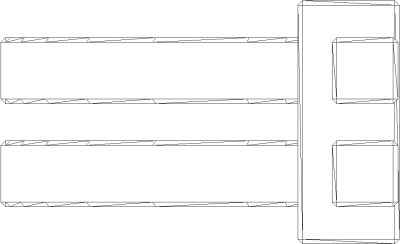 129mm Length Wood Made Cabinet Handle Right Side Elevation dwg Drawing ...