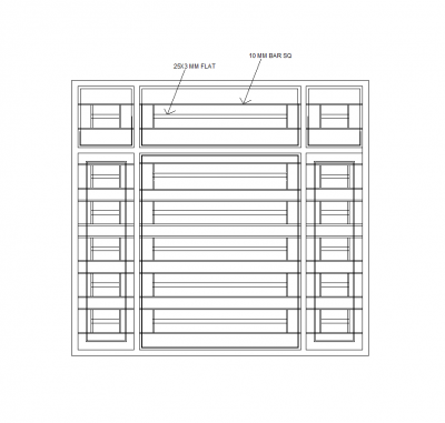 CAD 2D Ventana Grill - CADBlocksfree | Thousands of free CAD blocks