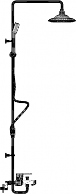 1396mm Length In Wall Shower with Faucet and Mixer Left Side Elevation ...