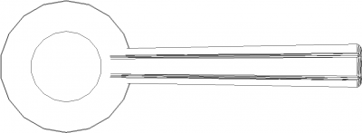 142mm Length Modern Design Cabinet Handle Left Side Elevation dwg ...