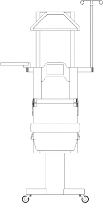1458mm Height Adjustable Baby Incubator Front Elevation dwg Drawing ...