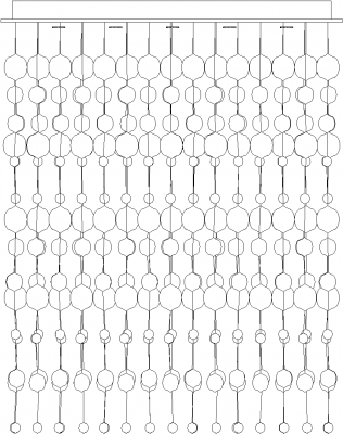 1505mm Length Bubble Design Chandelier Front Elevation dwg Drawing ...