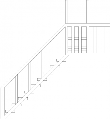 1656mm Wide Wooden Stairs Right Side Elevation dwg Drawing | Thousands ...