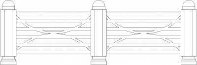 1659mm Height Tubular Steel Fencing Front Elevation dwg Drawing ...
