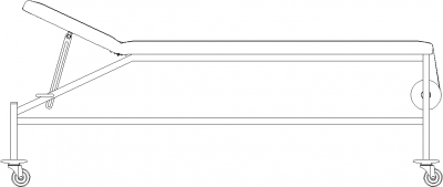 1994mm Length Emergency Stretcher with Wheels Left Side Elevation dwg ...